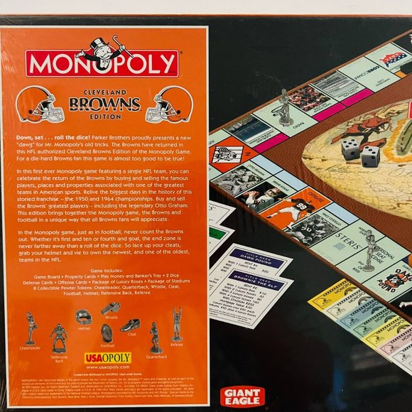 Hasbro | Games | Vintage Monopoly Cleveland Browns Edition 999 Board ...
